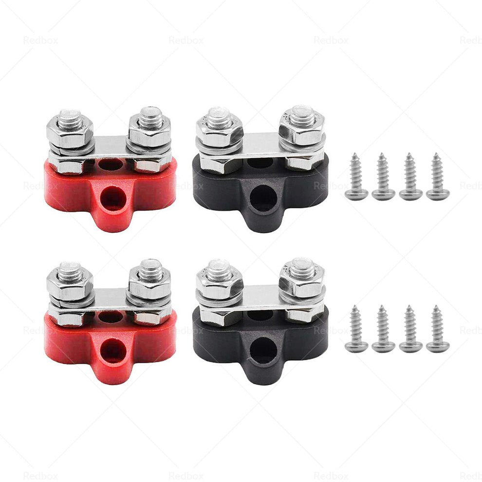 2x M8 Bus Bar Terminal Blocks Positive & Negative Stud – Maxcool Auto Parts